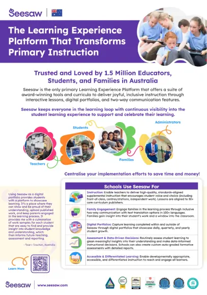 Australia - Seesaw | Elementary Learning Experience Platform