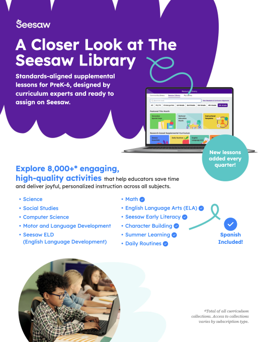 School Districts Seesaw Elementary Learning Experience Platform