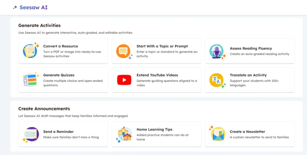 AI for Teachers | AI Teacher Tools in the Classroom | Seesaw